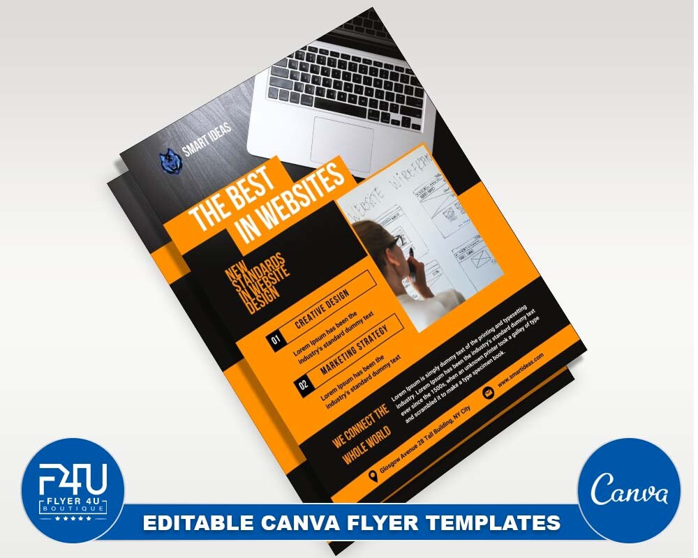 Website Developer Flyer DIY Canva Website Developer Flyer | Etsy