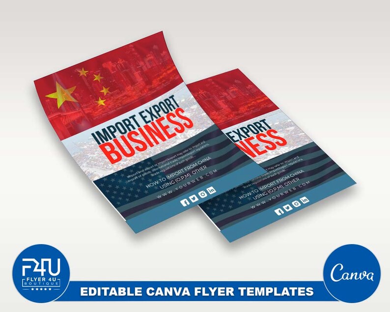 Import and Export Business Flyer DIY Canva Import and Export - Etsy