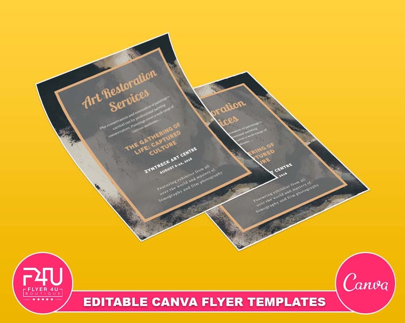 Art Restoration Flyer, DIY Canva Art Restoration Flyer Template 2022 ...