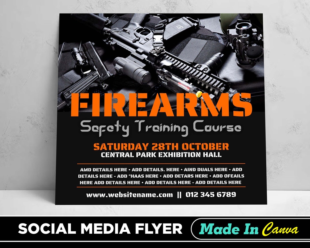 Firearms Training Flyer, DIY Canva Firearms Training Flyer Template ...