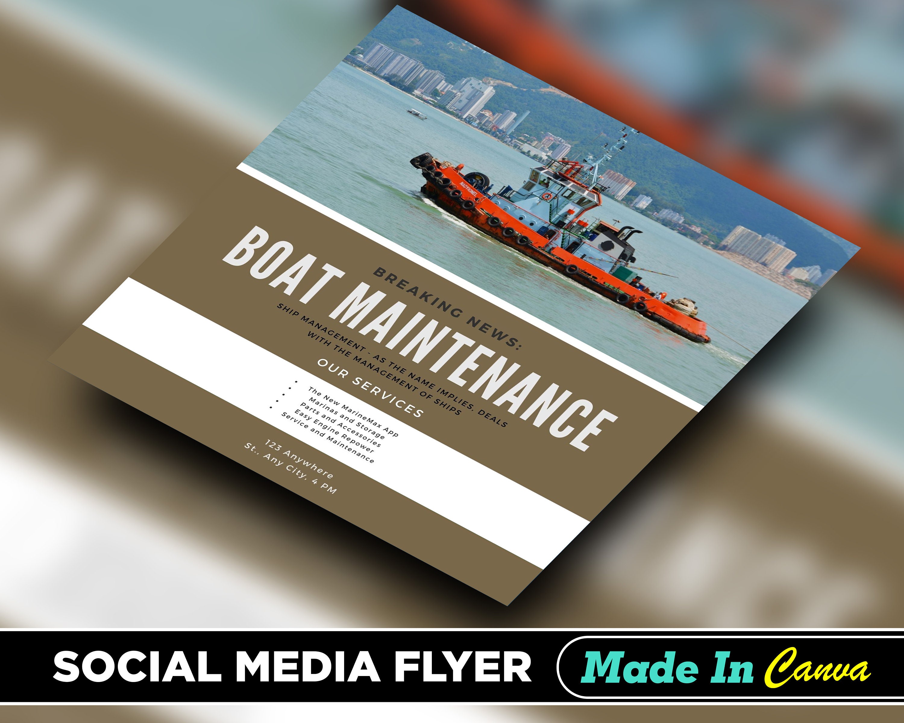 Boat Maintenance Flyer, DIY Canva Boat Maintenance Flyer Template 2022 ...