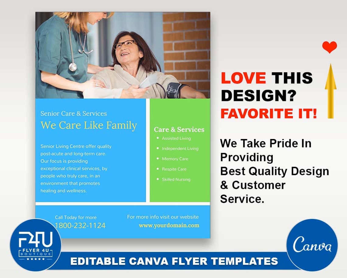 Home Health Care Service Flyer DIY Canva Home Health Care - Etsy