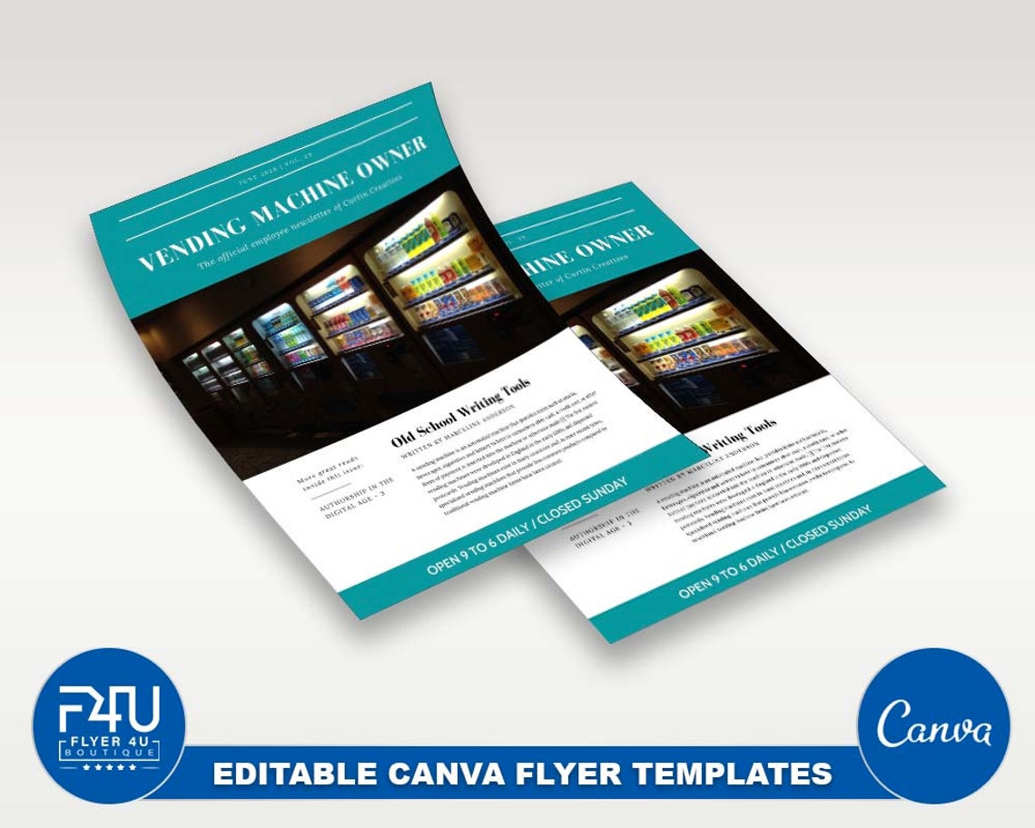 Vending Machine Flyer DIY Canva Vending Machine Template | Etsy