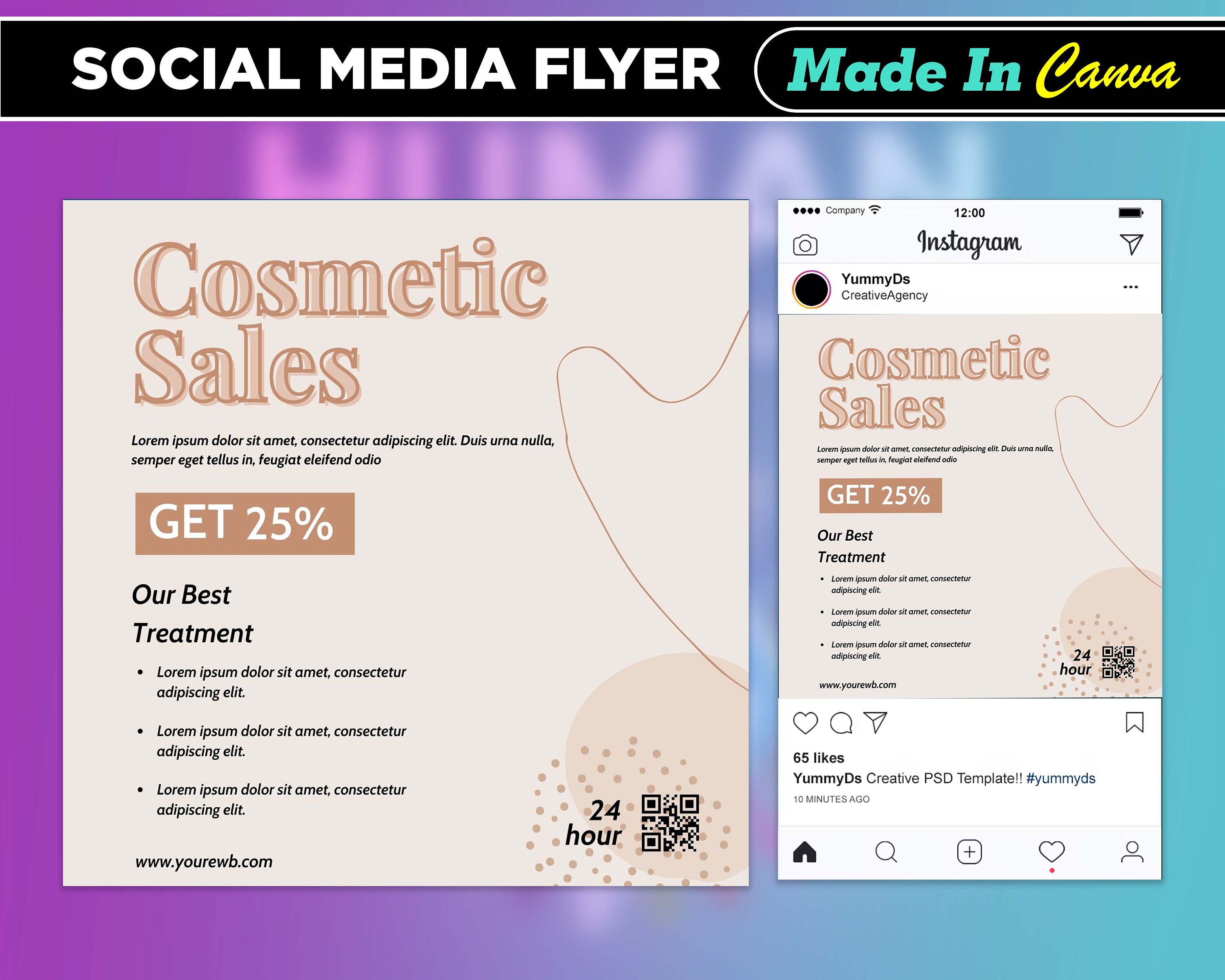 Cosmetic Sale Flyer, DIY Canva Cosmetic Sale Flyer Template 2022 ...
