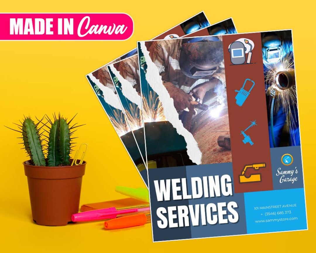 Welding Service Flyer, DIY Canva Welding Service Flyer Template 2022 ...