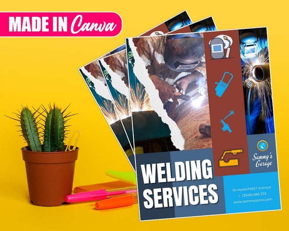 Welding Service Flyer DIY Canva Welding Service Flyer | Etsy