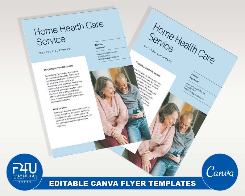Home Health Care Service Flyer DIY Canva Home Health Care - Etsy