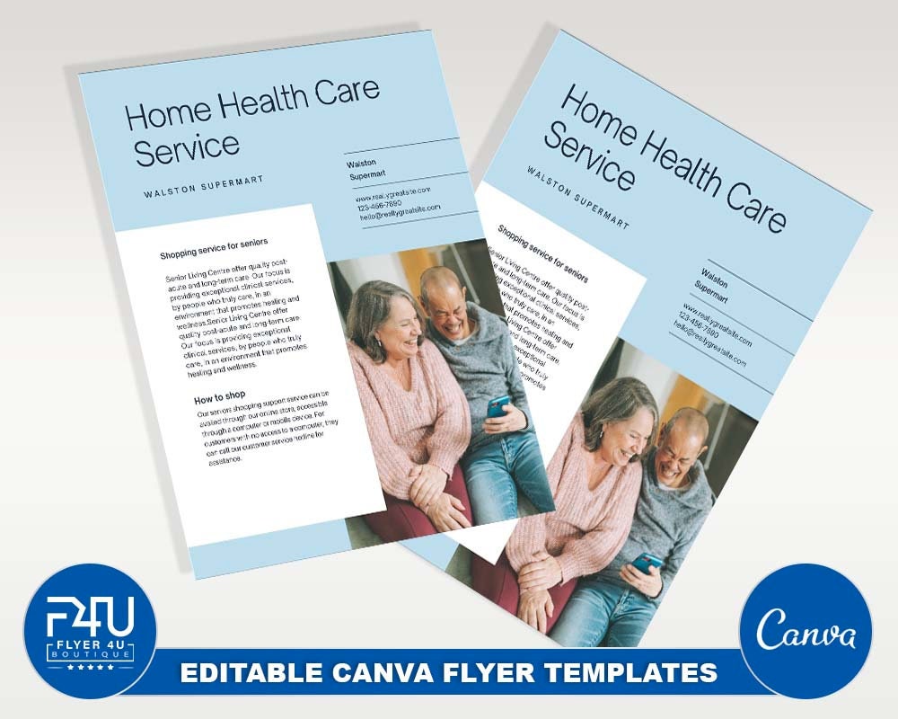 Home Health Care Service Flyer DIY Canva Home Health Care - Etsy