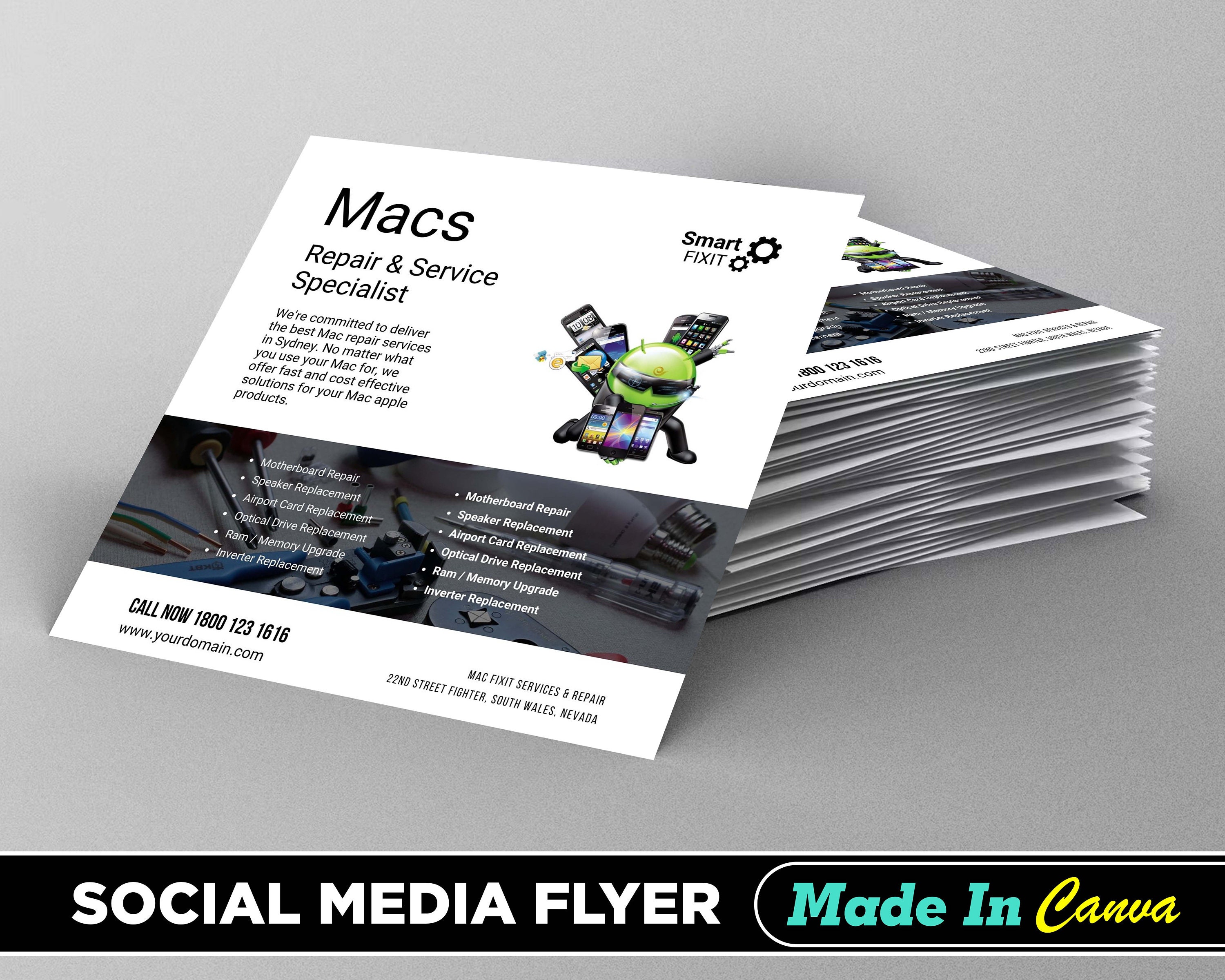 Smartphone Flyer, DIY Canva Smartphone Flyer Template 2022, Editable ...