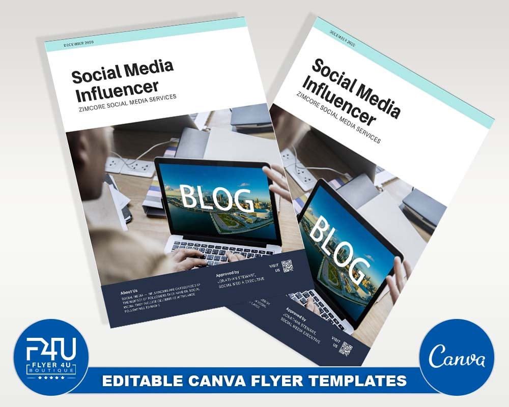 Social Media Influencer Flyer DIY Canva Social Media - Etsy