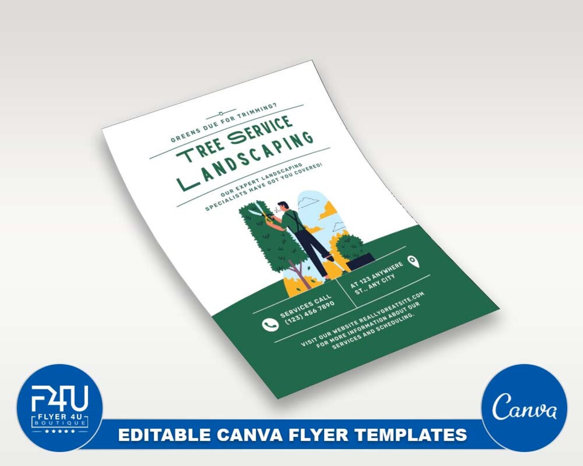 Tree Service Flyer DIY Canva Tree Service Flyer Template - Etsy