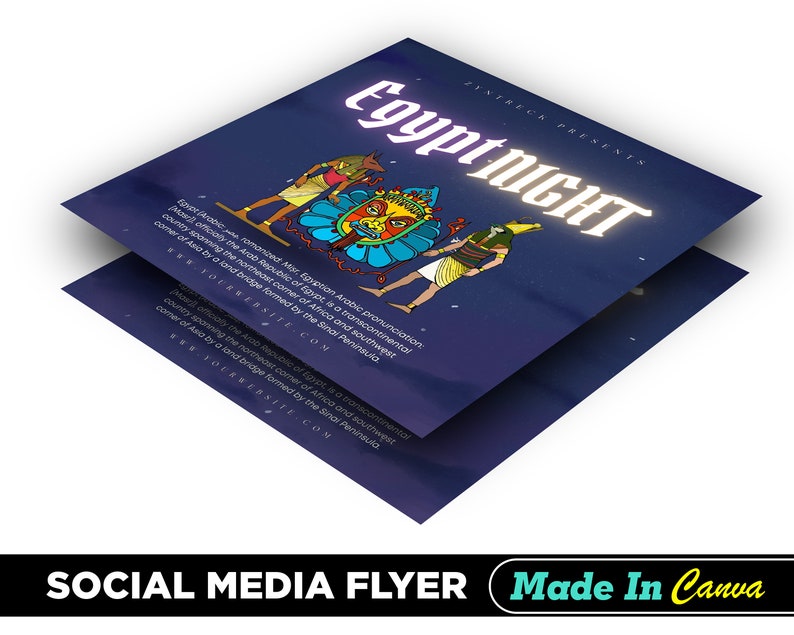Egypt Night Flyer, DIY Canva Egypt Night Flyer Template 2022, Editable Social Media Flyer ...