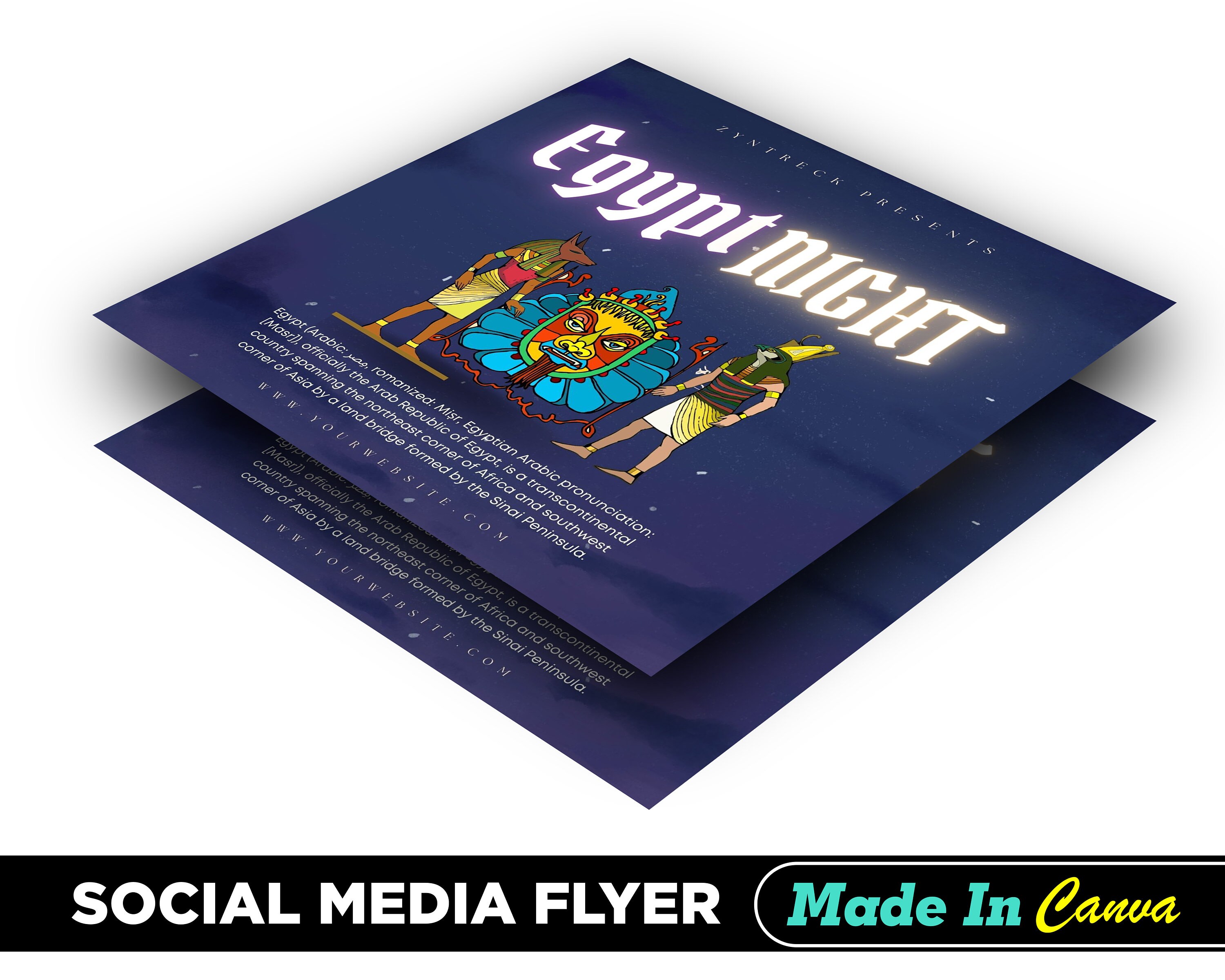 Egypt Night Flyer, DIY Canva Egypt Night Flyer Template 2022, Editable ...