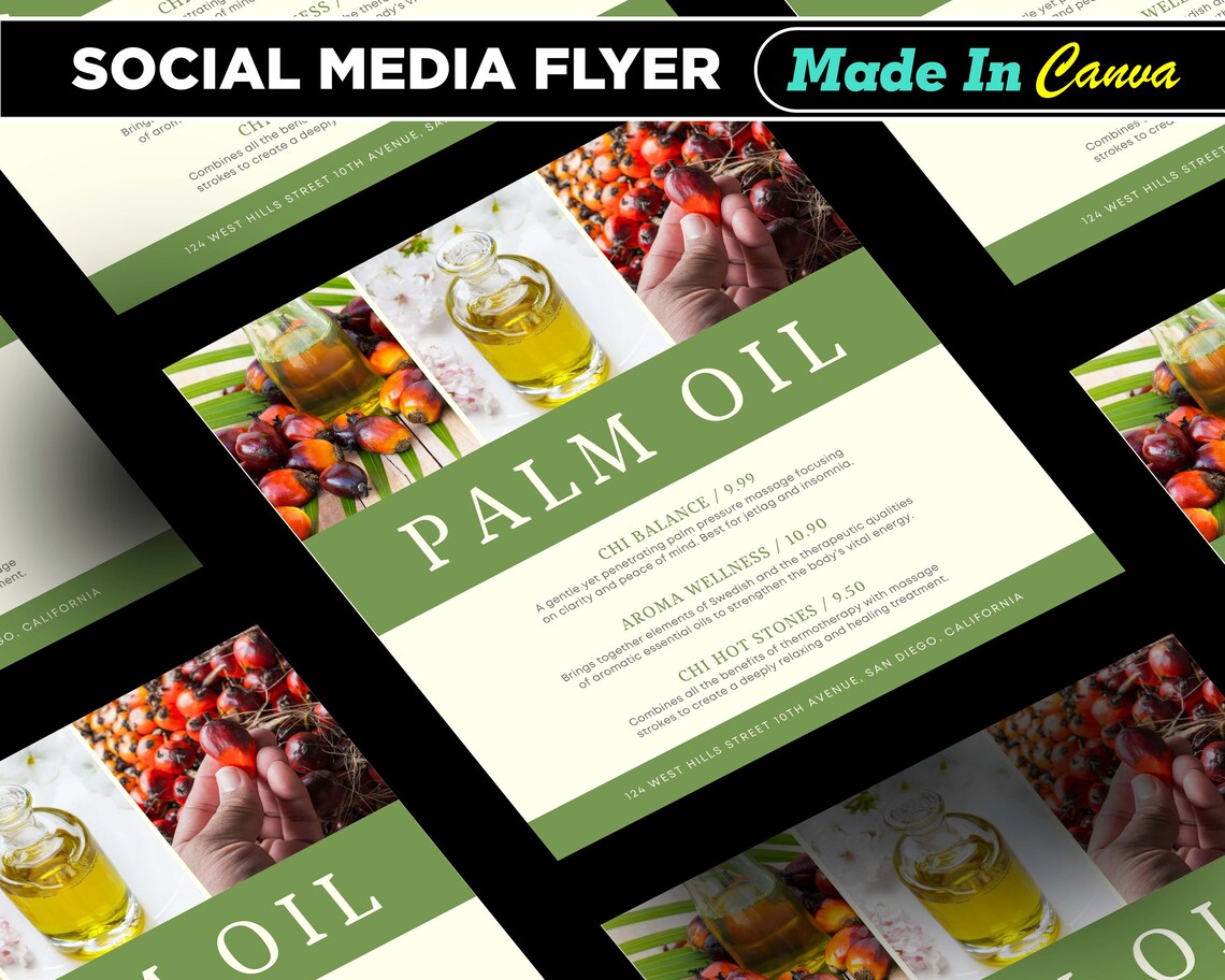 Palm Oil Flyer DIY Canva Palm Oil Flyer Template 2022 - Etsy