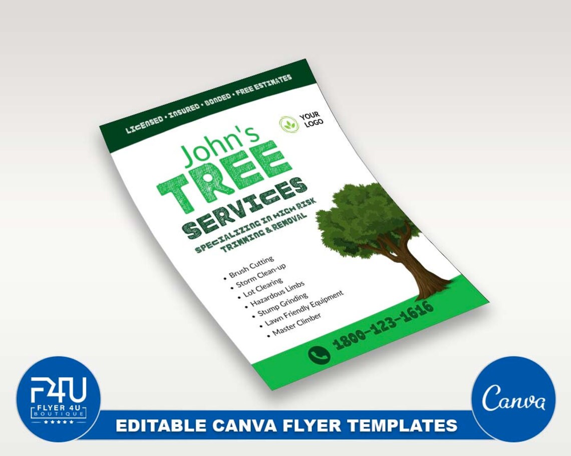 Tree Service Flyer DIY Canva Tree Service Flyer Template | Etsy