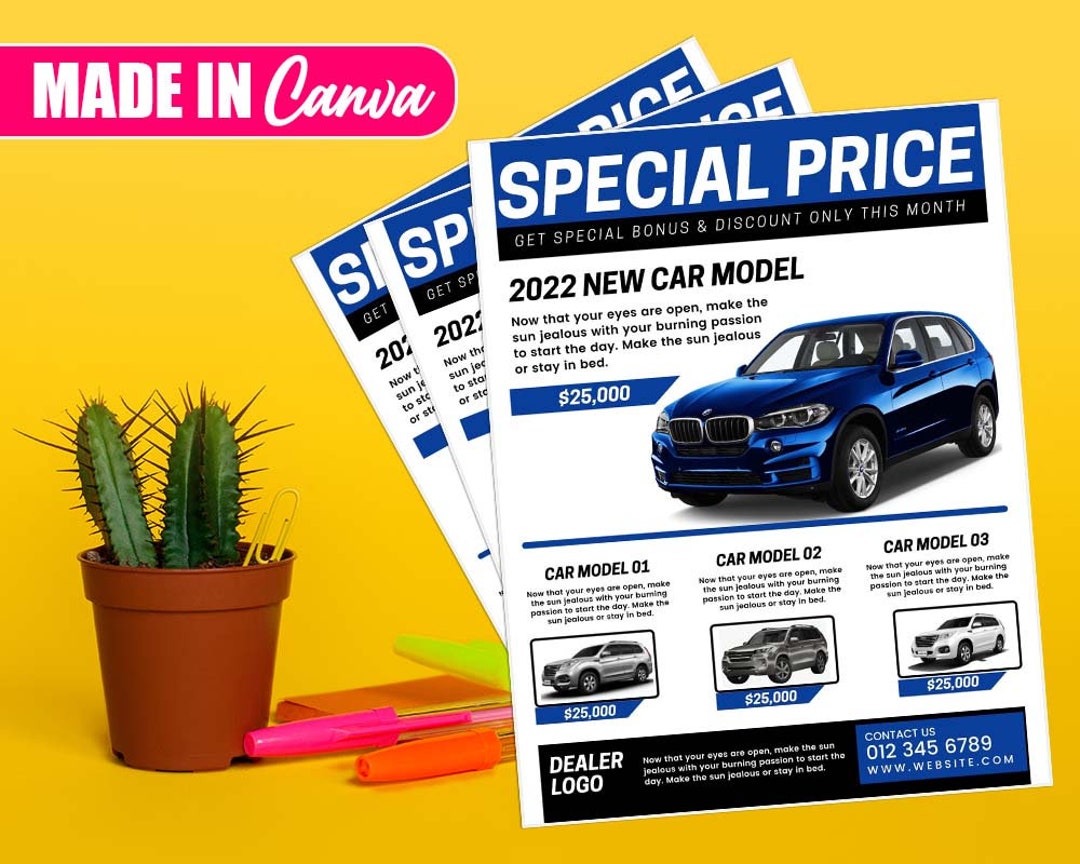 Car Sales Flyer, DIY Canva Car Sales Flyer, Editable Canva US Letter ...