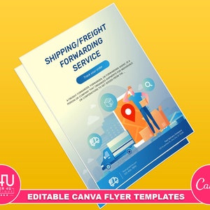 Shipping Freight Forwarding Flyer, DIY Canva Shipping Freight ...