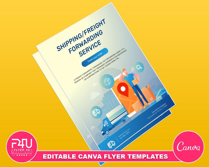 Shipping Freight Forwarding Flyer DIY Canva Shipping Freight - Etsy