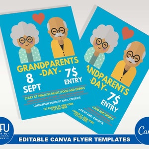 Grandparents Day Flyer, DIY Canva Grandparents Day Flyer Template 2022 ...