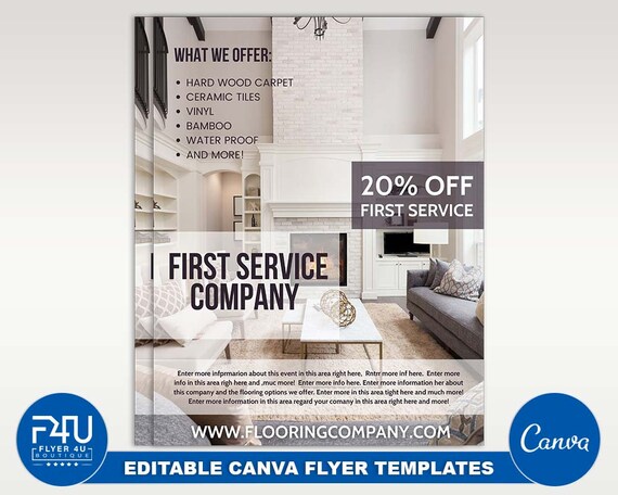 Carpet Installation Flyerdiy Canva Carpet Installation Flyer - Etsy