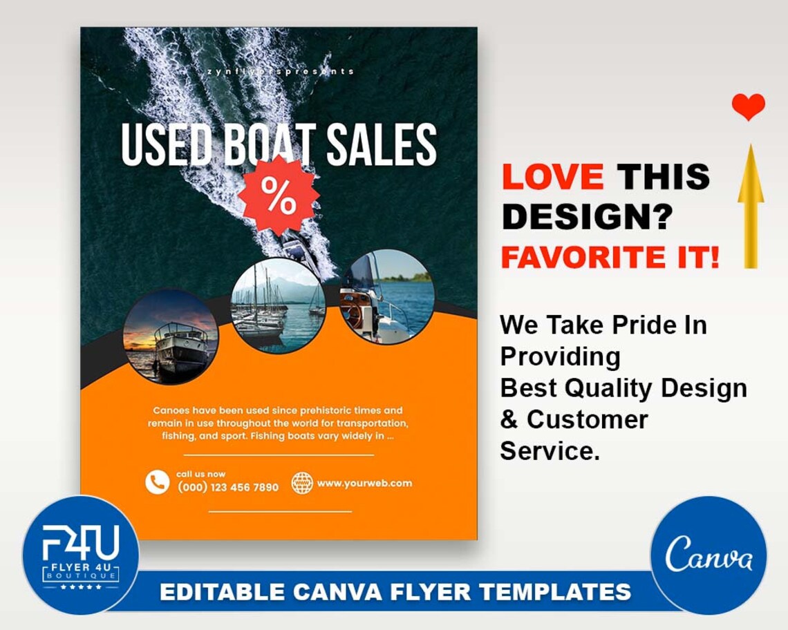 Used Boat Sales Flyer DIY Canva Used Boat Sales Flyer | Etsy