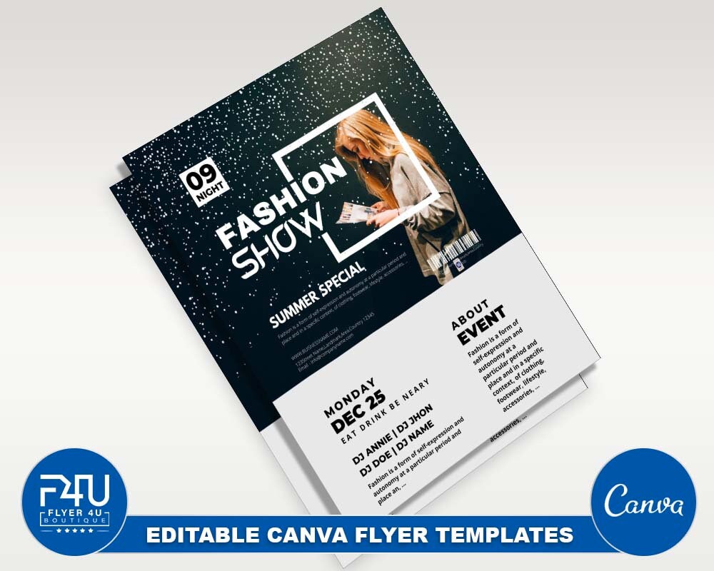 Fashion Flyer DIY Canva Fashion Flyer Template 2022 Editable - Etsy