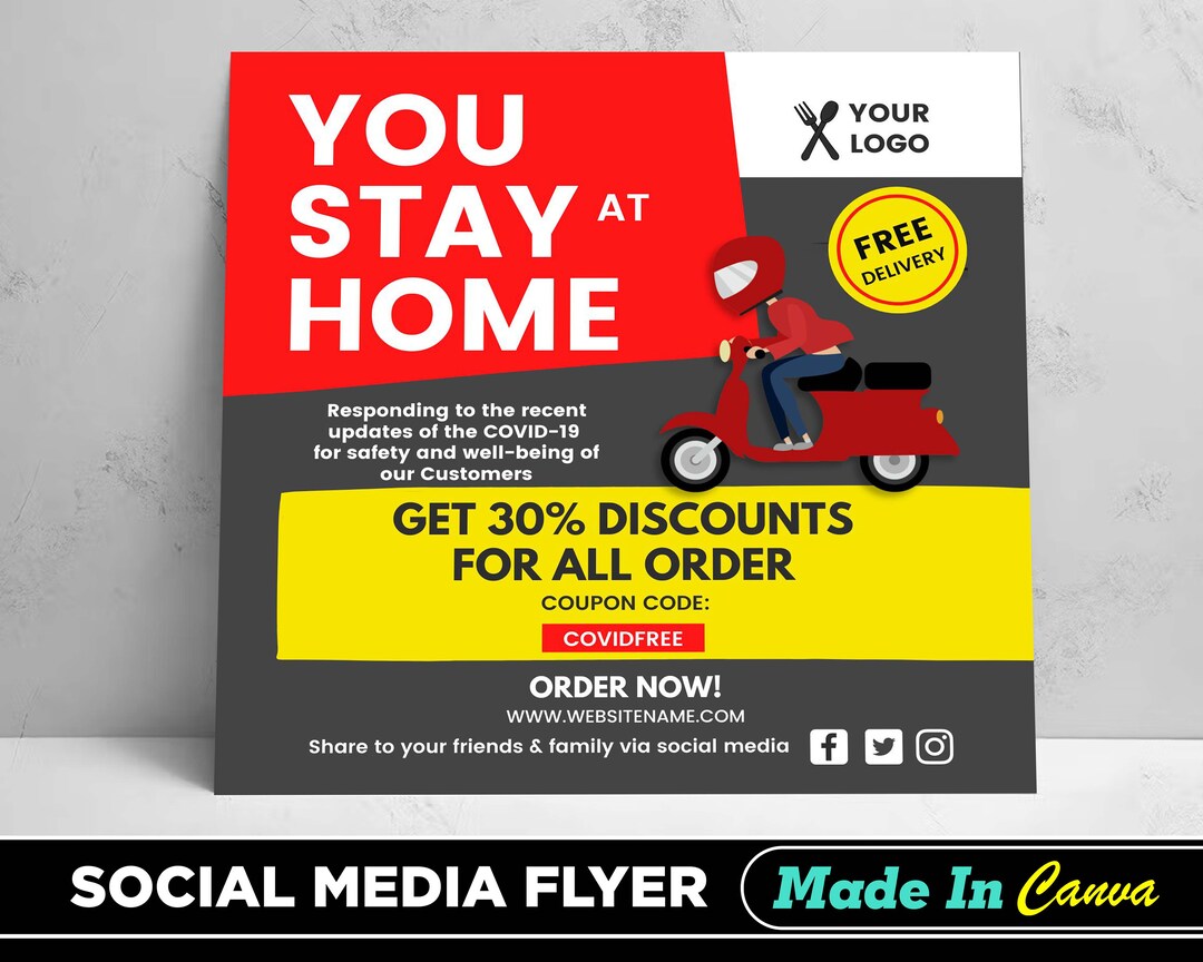 Home Delivery Flyer, DIY Canva Home Delivery Flyer Template 2022 ...