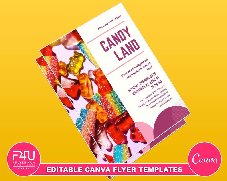 Candy Land Flyer DIY Canva Candy Land Flyer Template - Etsy
