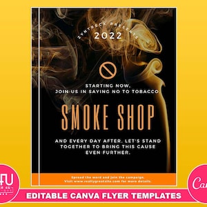 Smoke Shop Flyer, DIY Canva Smoke Shop Templates, Editable Canva US ...