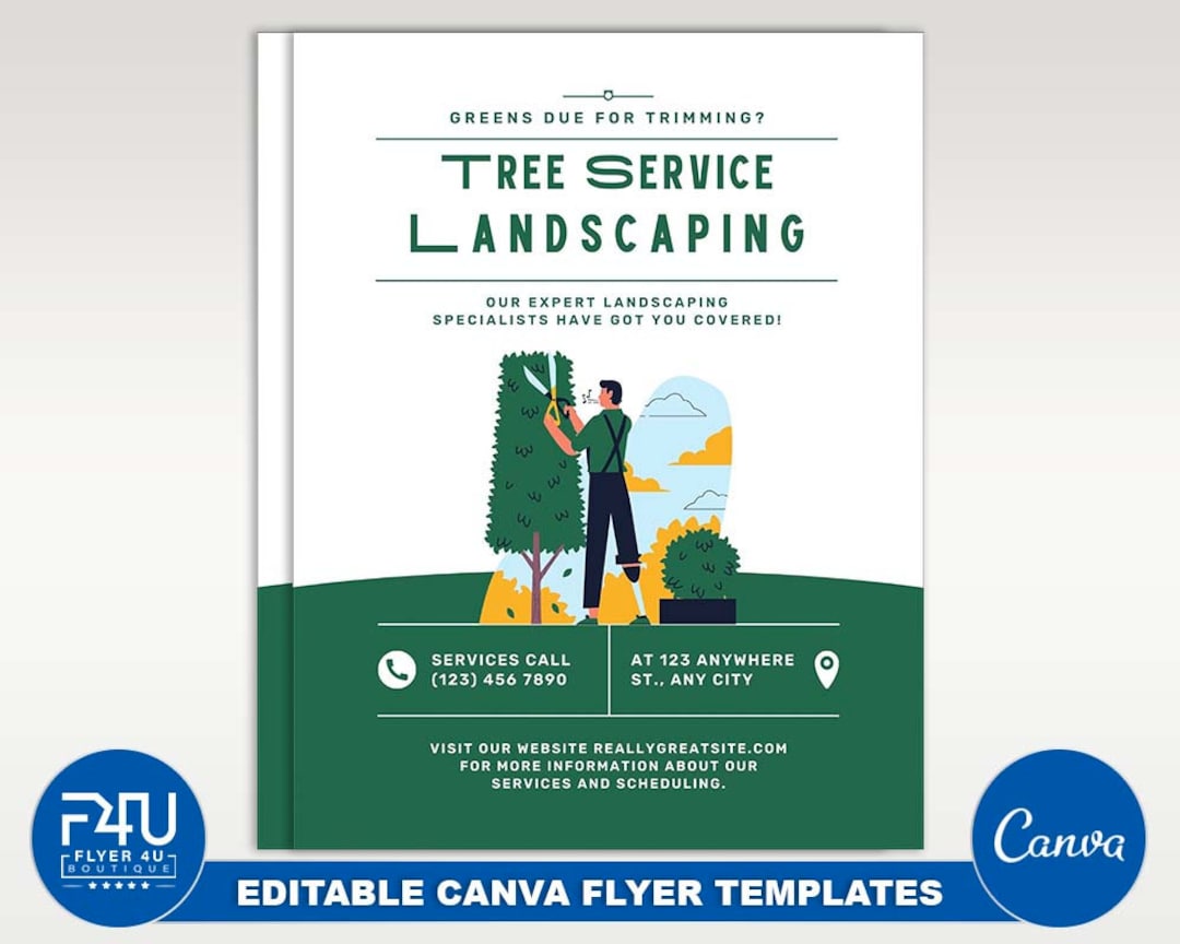 Tree Service Flyer DIY Canva Tree Service Flyer Template - Etsy