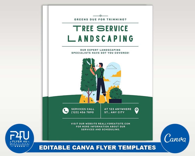 Tree Service Flyer DIY Canva Tree Service Flyer Template - Etsy