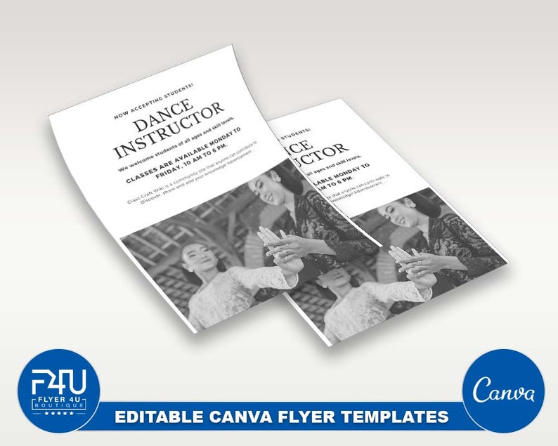 Dance Instructor Flyer DIY Canva Dance Instructor Flyer | Etsy