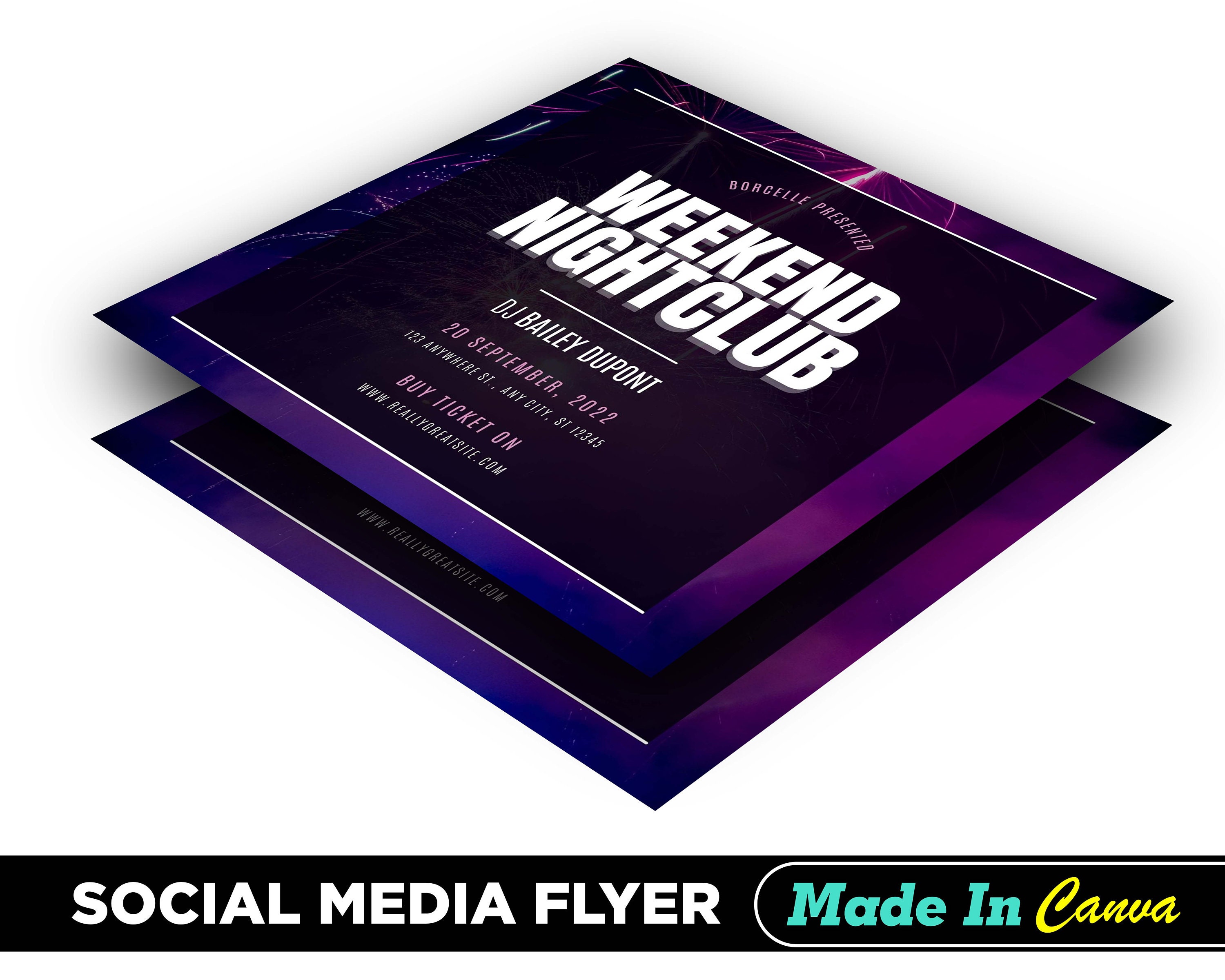 Weekend Nightclub Flyer, DIY Canva Weekend Nightclub Flyer Template ...