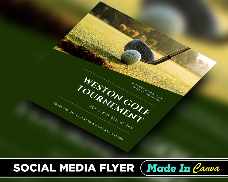 Golf Tournament Flyer, DIY Canva Golf Tournament Templates, Editable ...