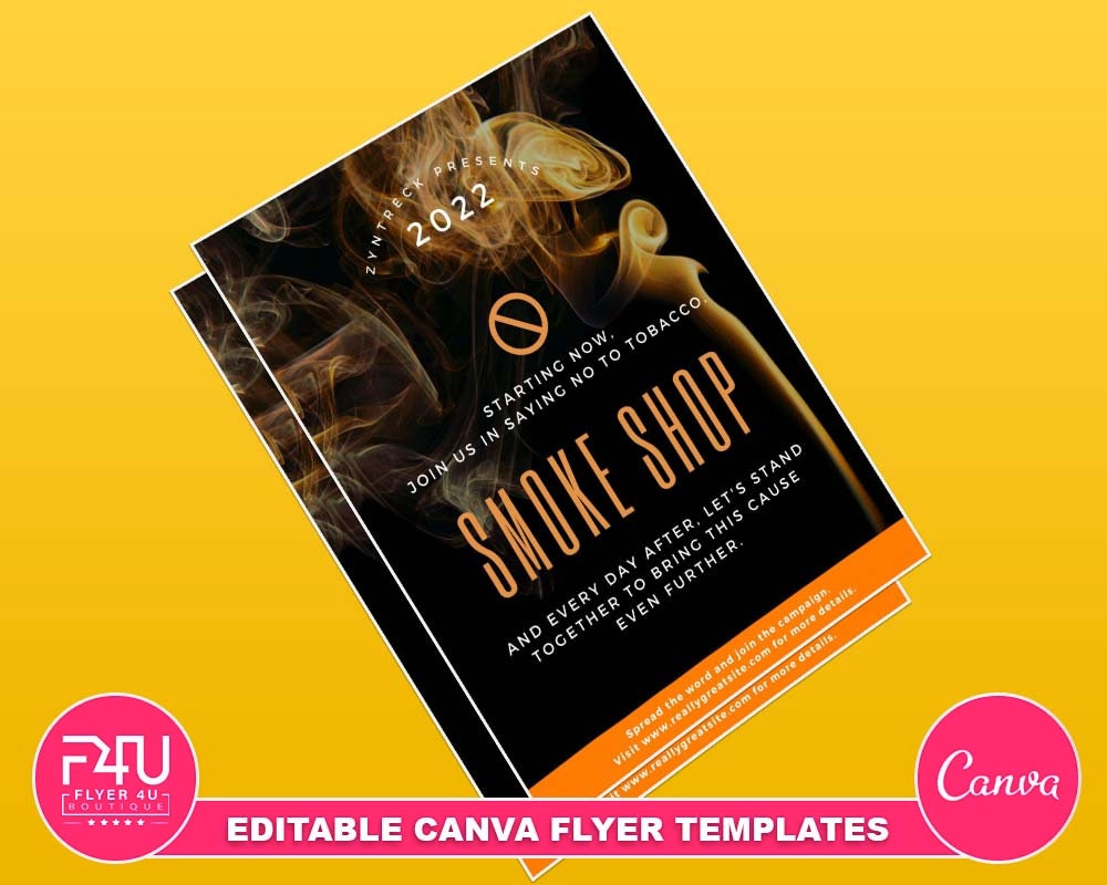 Smoke Shop Flyer, DIY Canva Smoke Shop Templates, Editable Canva US ...
