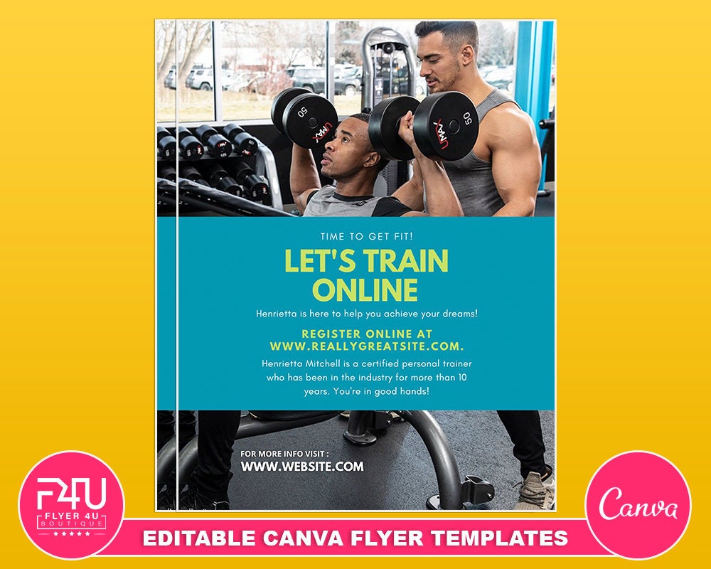 Personal Trainer Flyer, DIY Canva Personal Trainer Flyer Template 2022 ...