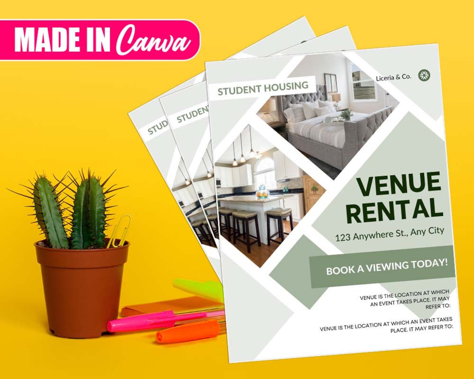 Venue Rental Flyer, DIY Canva Venue Rental Templates, Editable Canva US ...