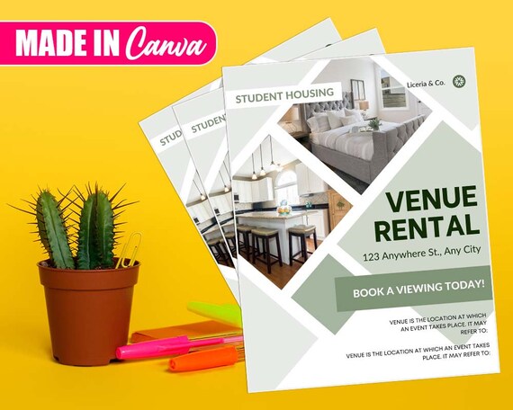 Venue Rental Flyer DIY Canva Venue Rental Templates Editable - Etsy