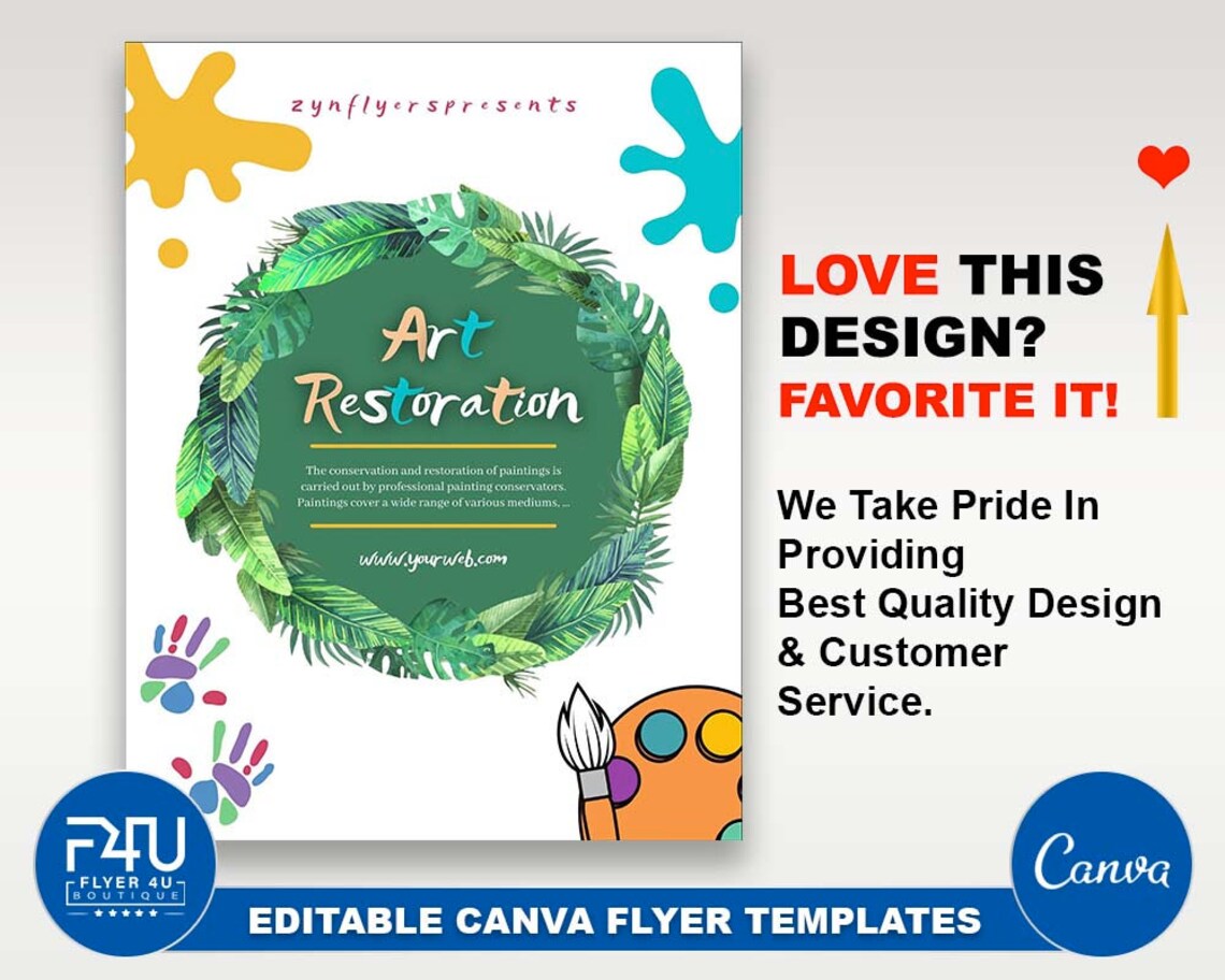 Art Restoration Flyer DIY Canva Art Restoration Flyer | Etsy