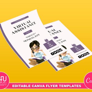 Virtual Assistant Flyer, DIY Canva Virtual Assistant Flyer Template ...