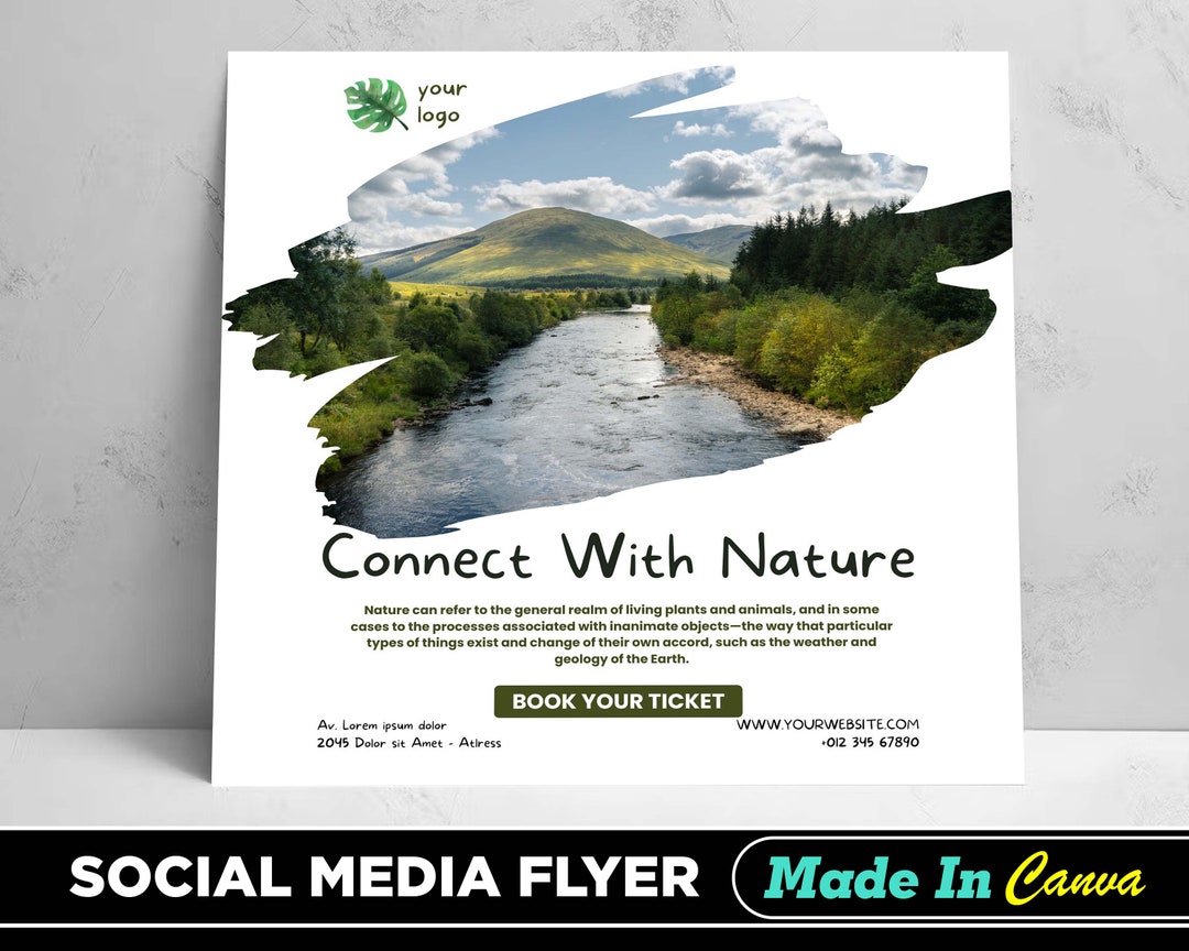 Nature Flyer, DIY Canva Nature Flyer Template, Editable Canva Social ...