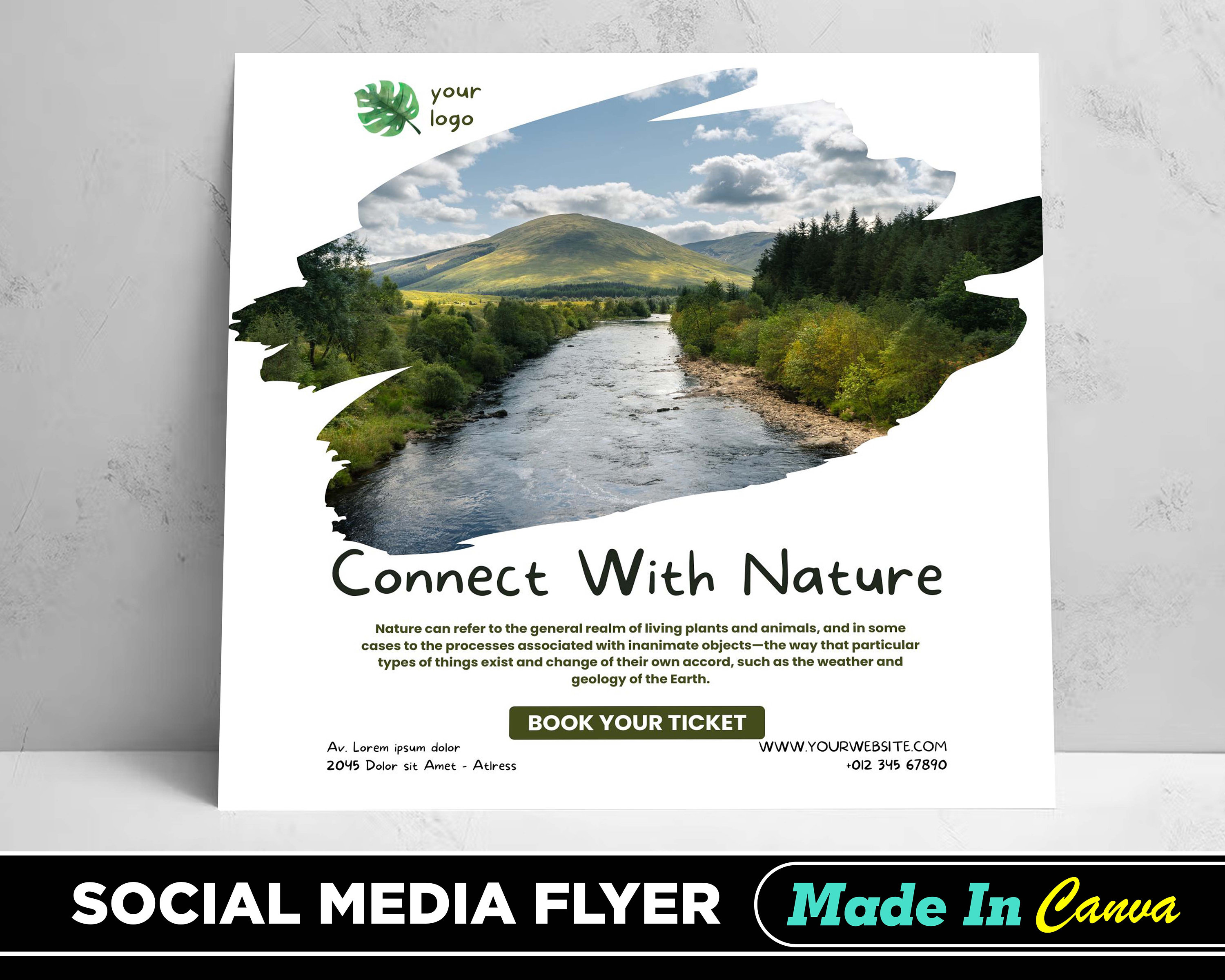 Nature Flyer DIY Canva Nature Flyer Template Editable Canva - Etsy