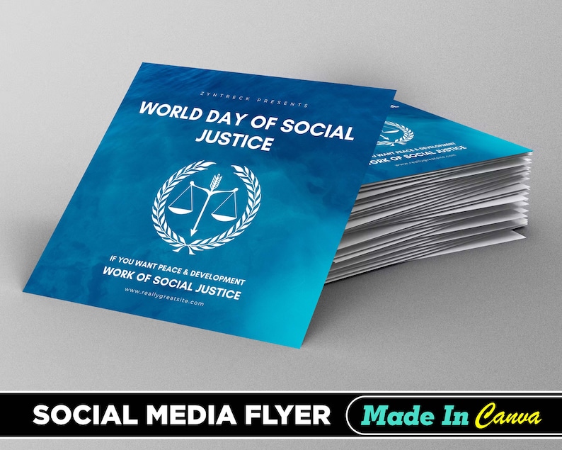 World Day of Social Justice Flyer DIY Canva World Day of - Etsy