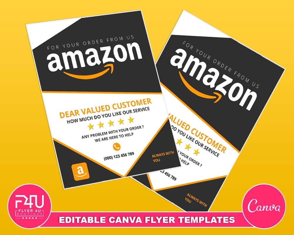 Amazon Flyer DIY Canva Amazon Templates Editable Canva US - Etsy