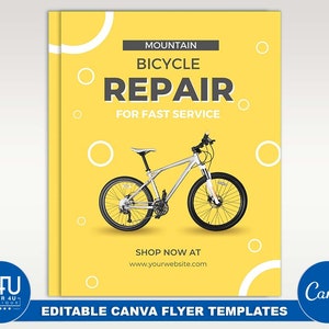 Bicycle Repair Flyer DIY Canva Bicycle Repair Flyer Template - Etsy