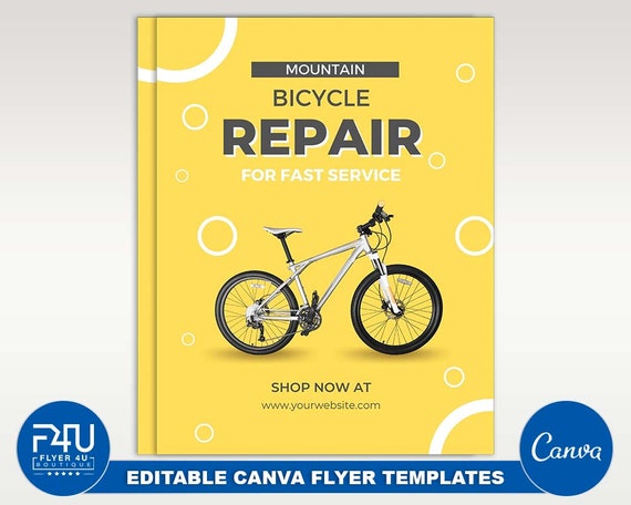 Bicycle Repair Flyer DIY Canva Bicycle Repair Flyer Template - Etsy