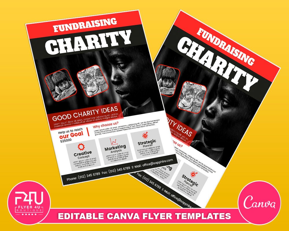 Fundraiser Flyer DIY Canva Fundraiser Flyer Template 2022 - Etsy