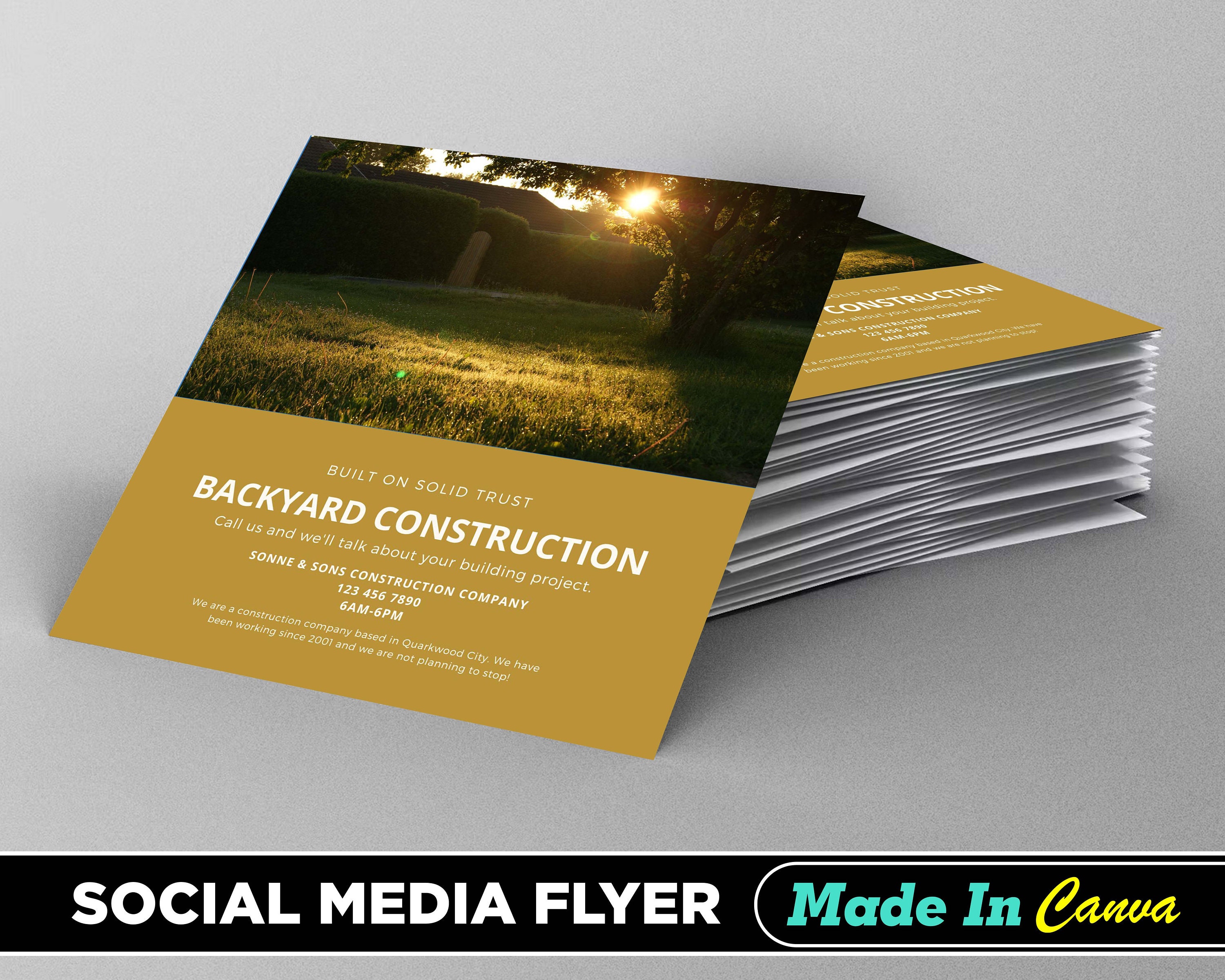 Backyard Construction Flyer, DIY Canva Backyard Construction Flyer ...