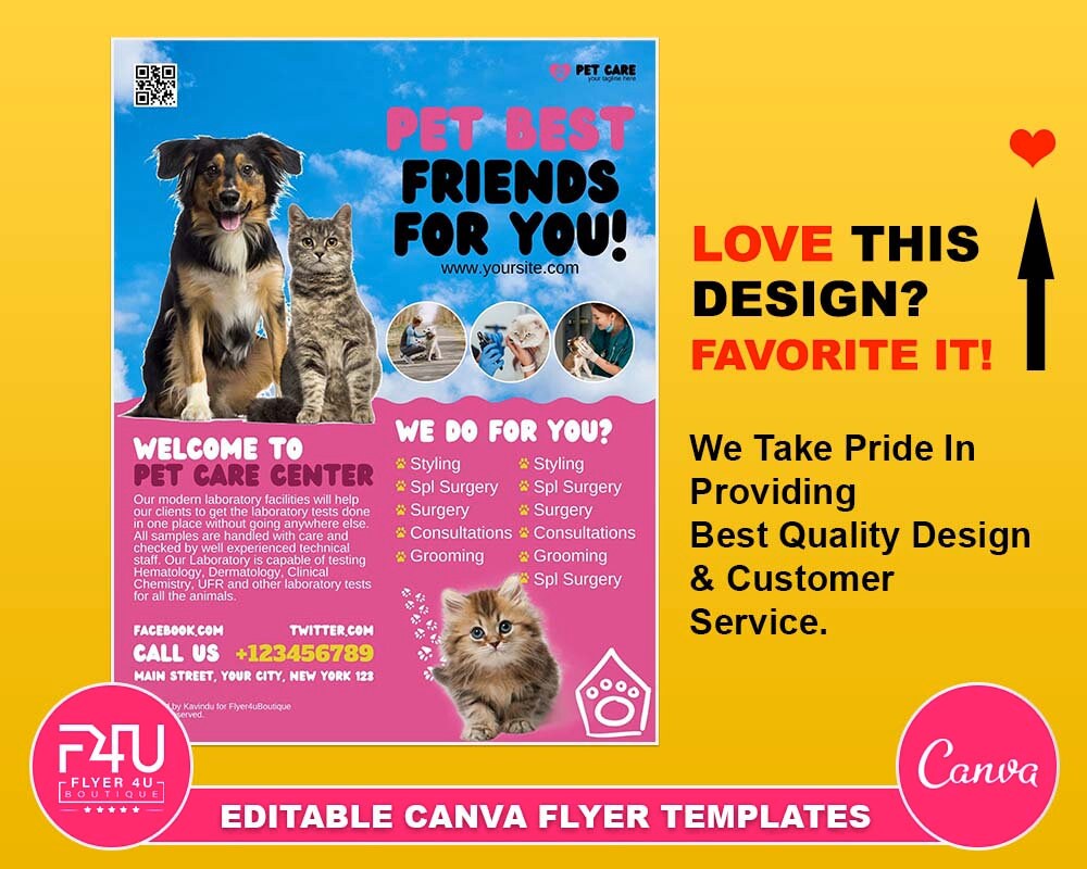 Animal Welfare Flyer DIY Canva Animal Welfare Flyer Template - Etsy