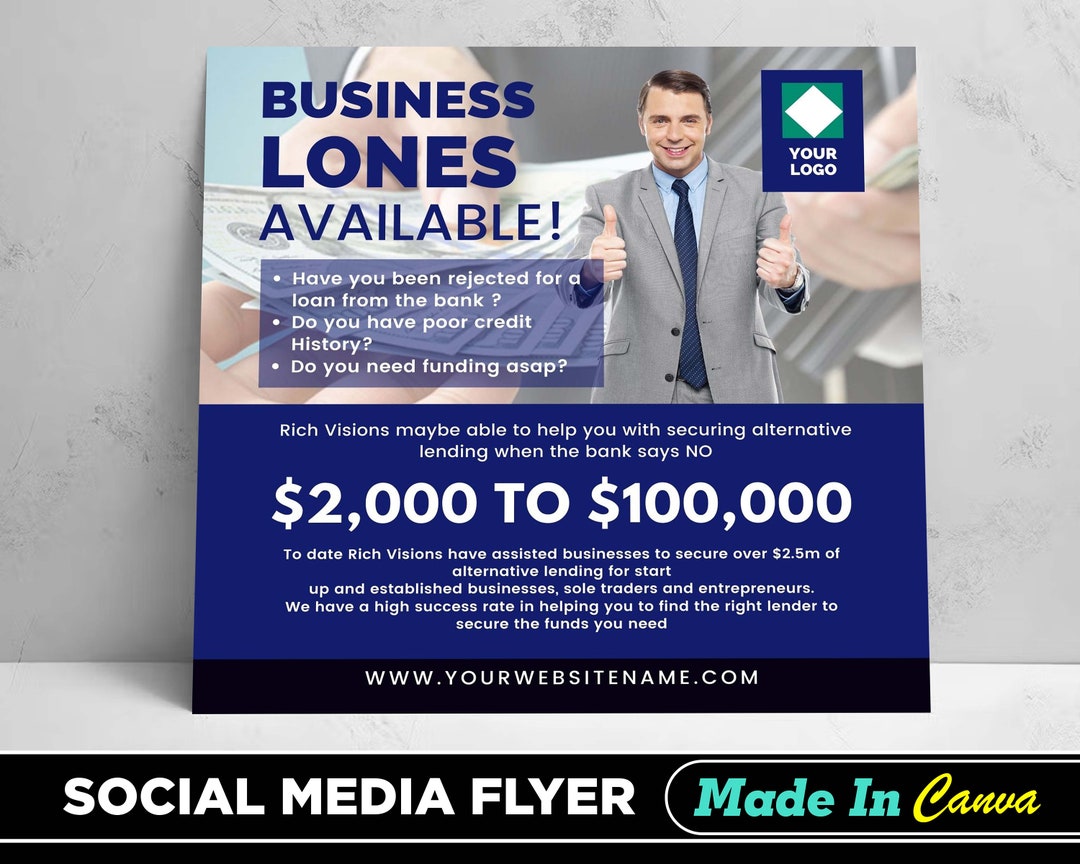 Business Loan Flyer, DIY Canva Business Loan Flyer Template 2022 ...